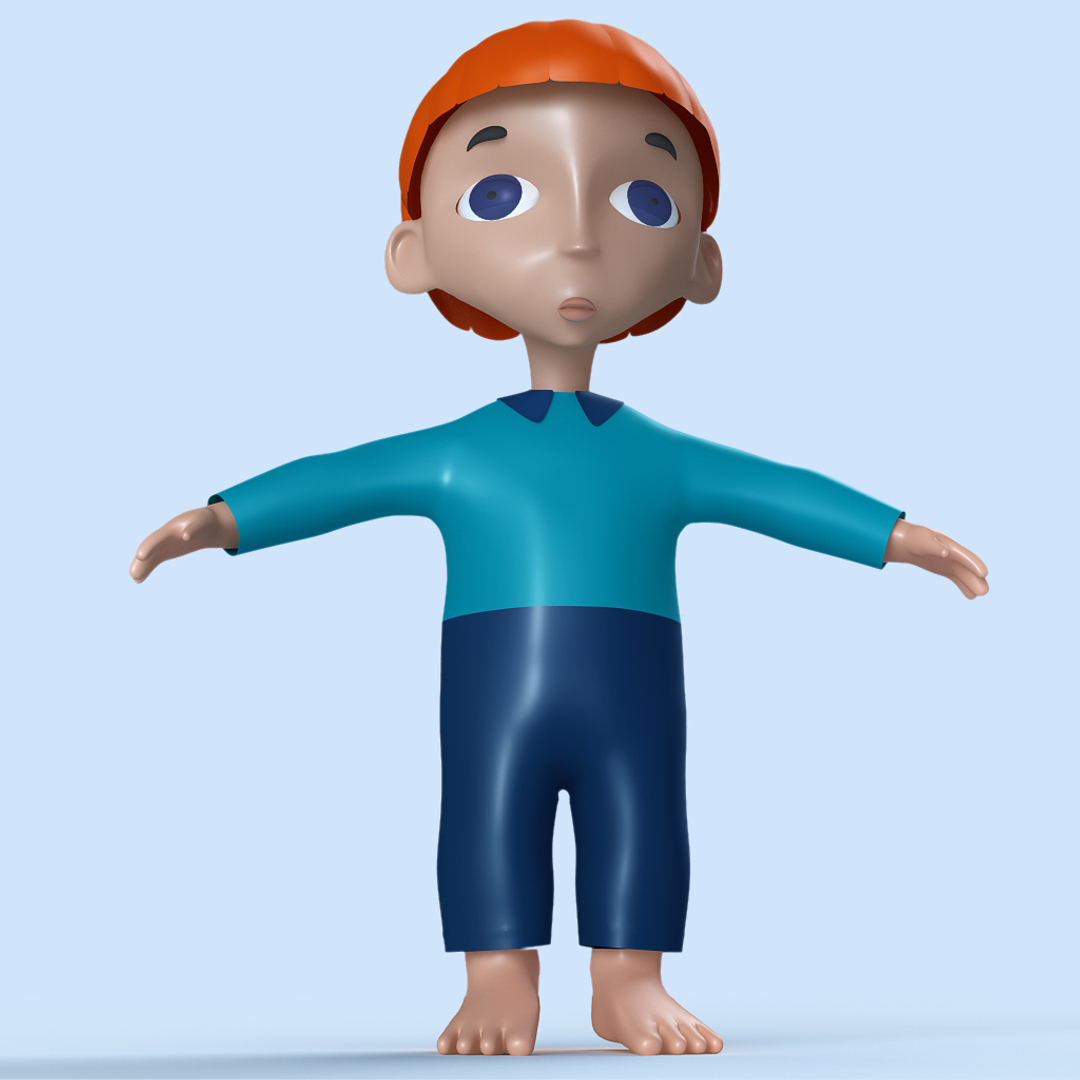 3d child boy model