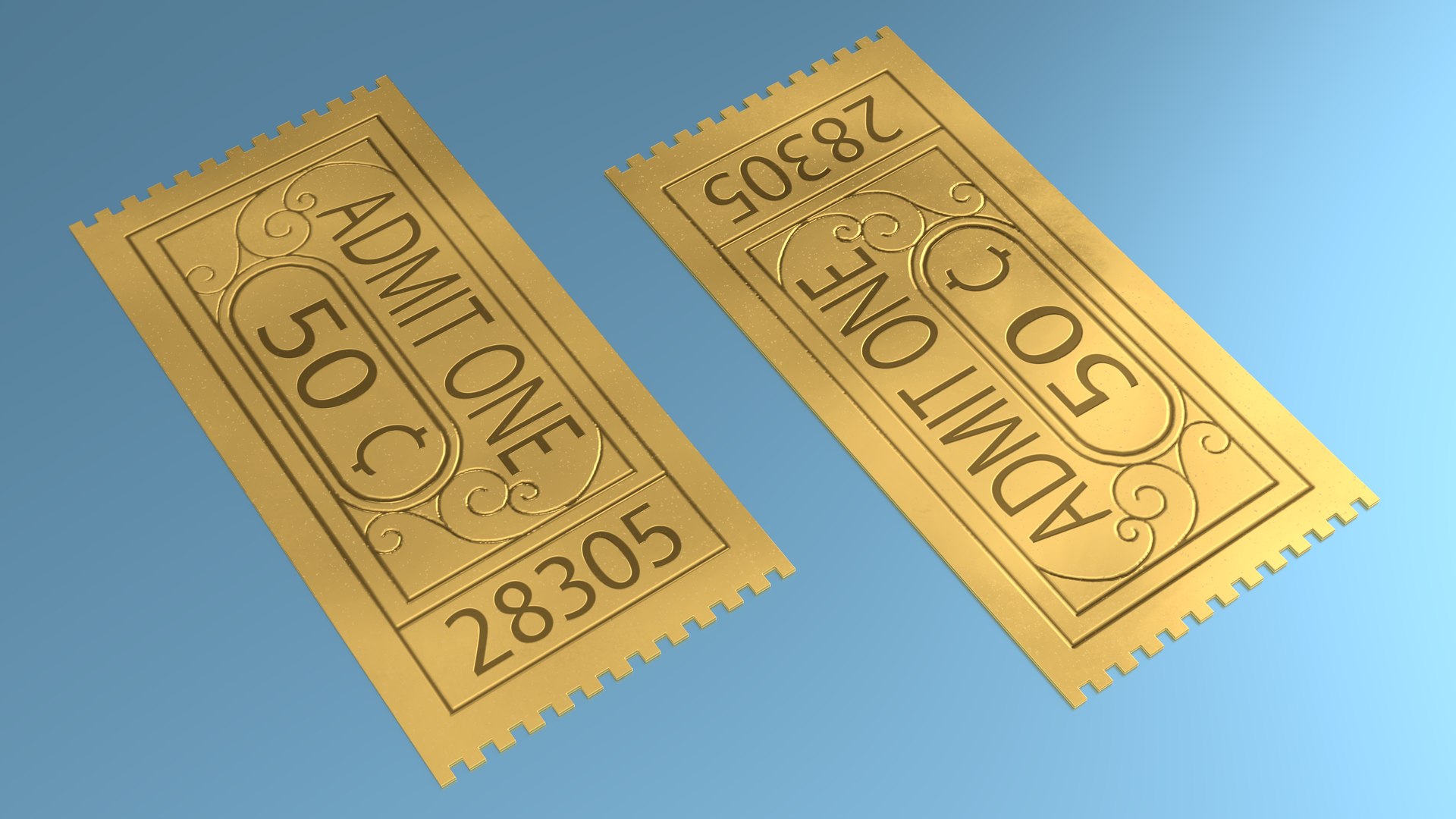 Vintage Event Tickets Collection 3D Model - TurboSquid 2240755