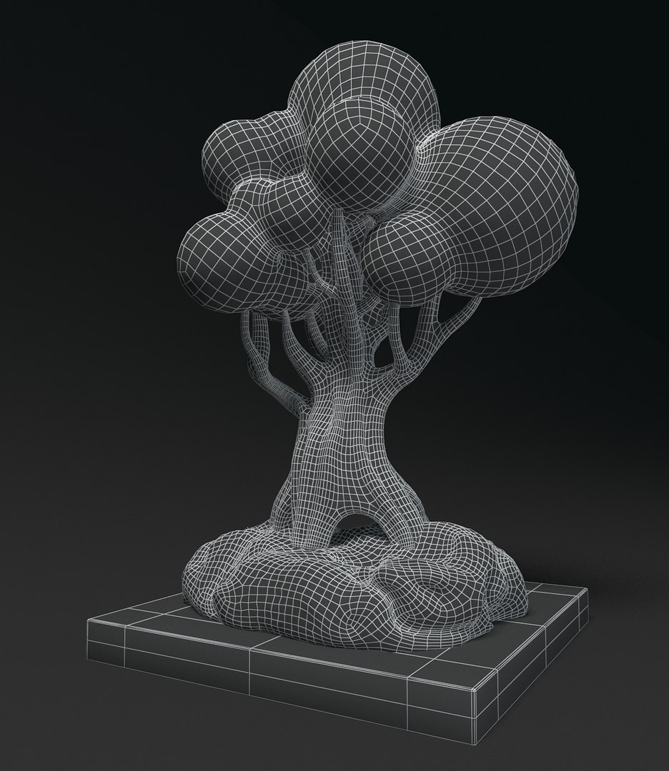 tree sculpture cartoon 3d model