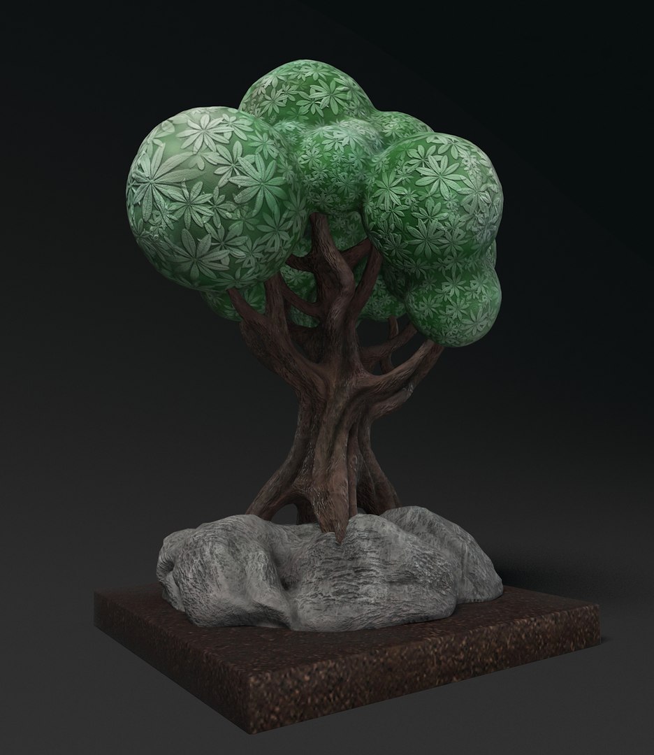 tree sculpture cartoon 3d model