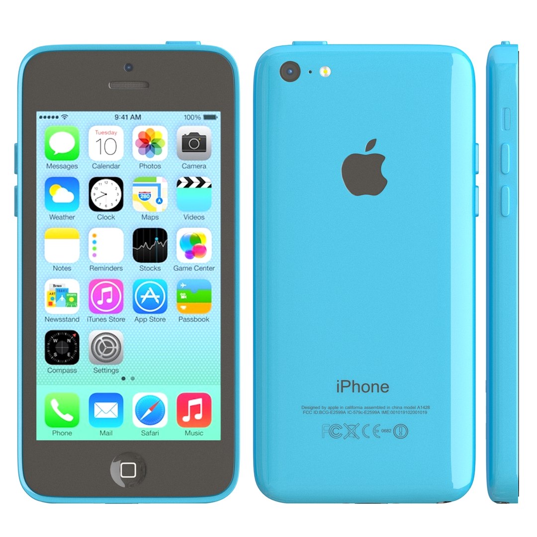 3d Model Of Apple Iphone 5c Blue
