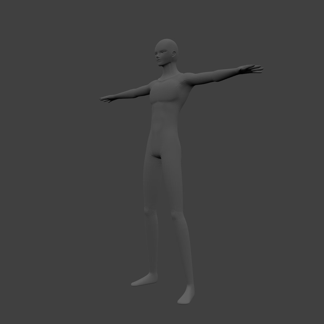 3d Model Base Realistic Male Anime