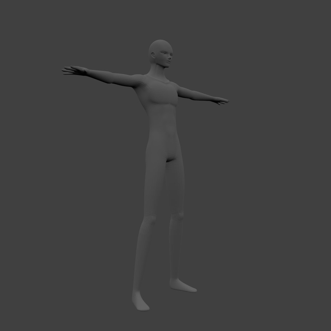 3d Model Base Realistic Male Anime