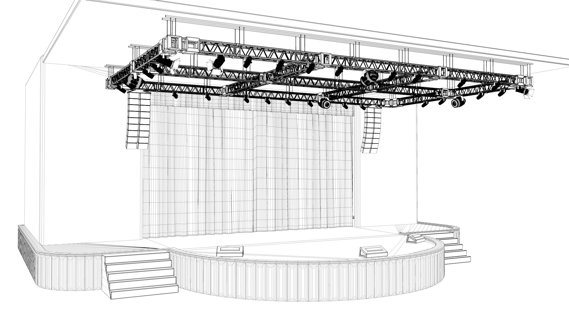 3D Full Theater Stage Model - TurboSquid 1807660