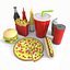 3d Model Of Cartoon Junk Food