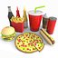 3d model of cartoon junk food