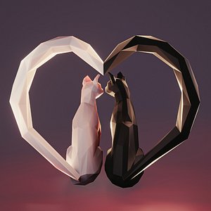 3D Cat Hug Low Poly model - TurboSquid 1936972