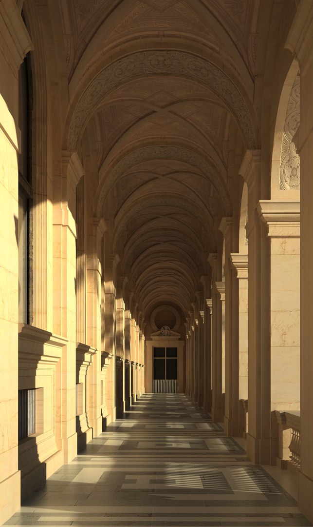 3d Model 2 Old Style Corridor Interior