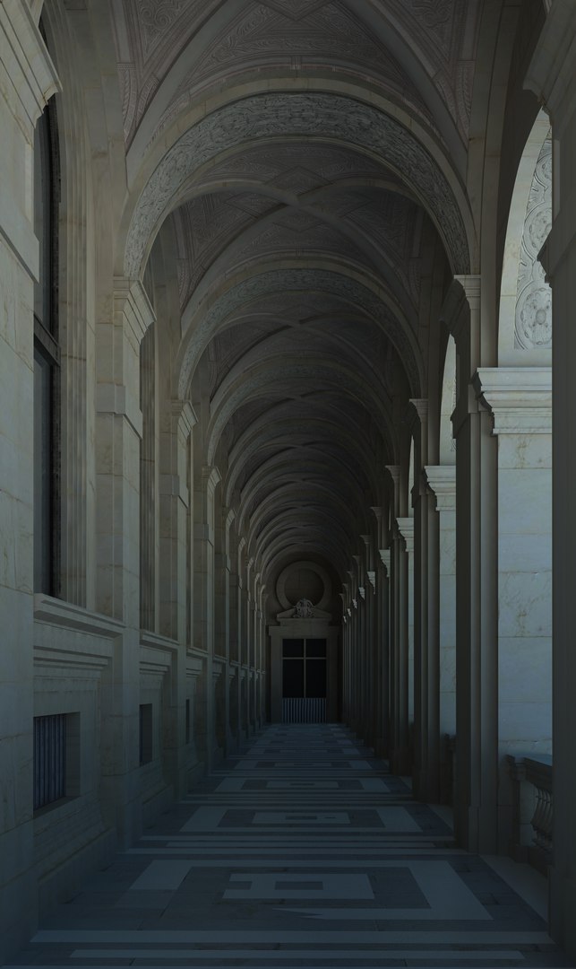 3d Model 2 Old Style Corridor Interior