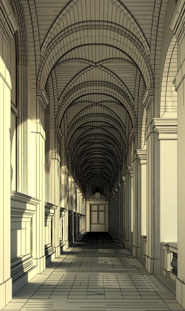 3d Model 2 Old Style Corridor Interior