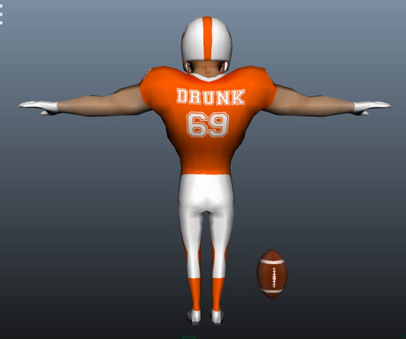football player 3d obj