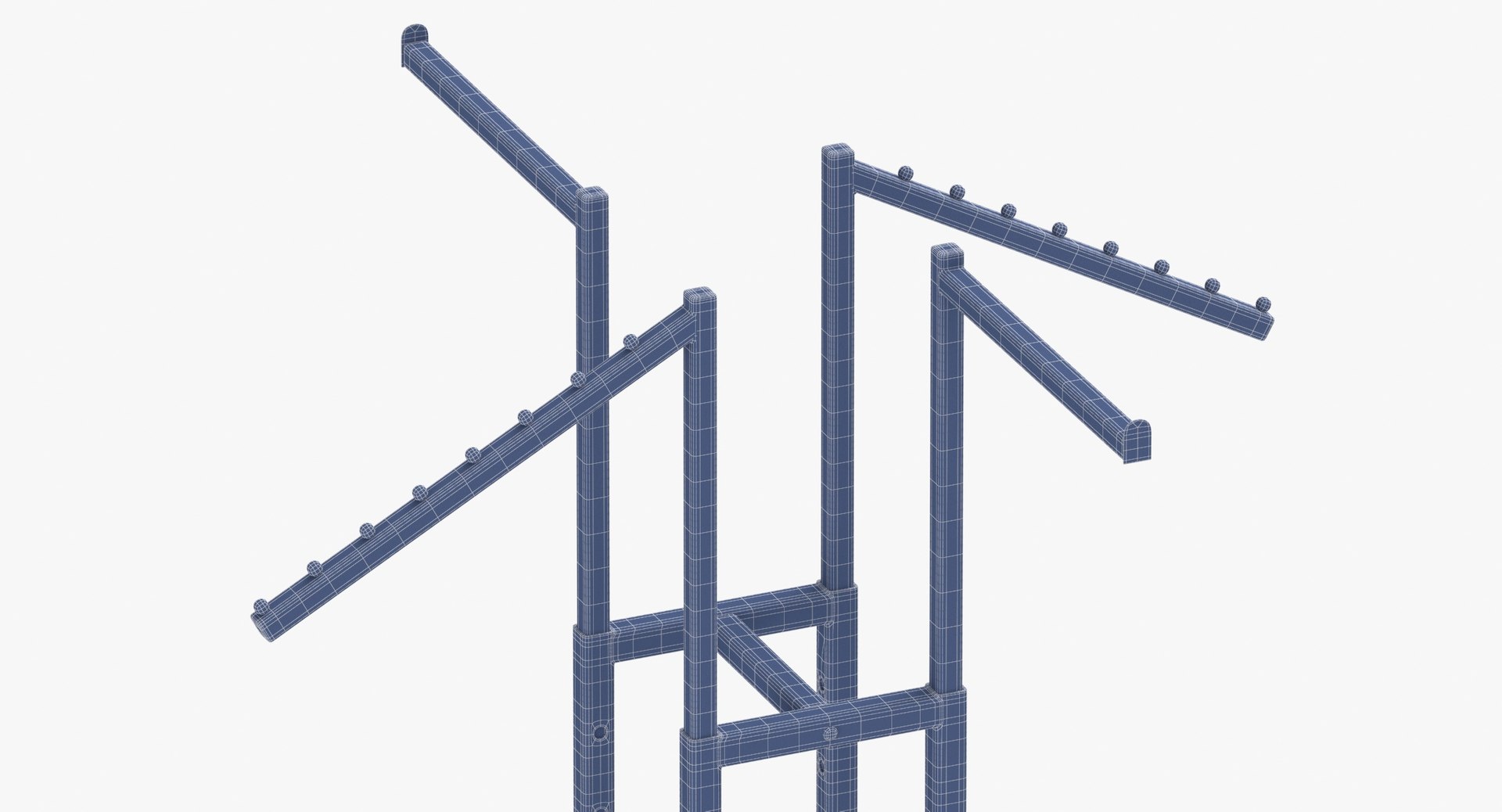 3D Clothing 4 Way Rack 01 Metal Black and White - TurboSquid 1965914