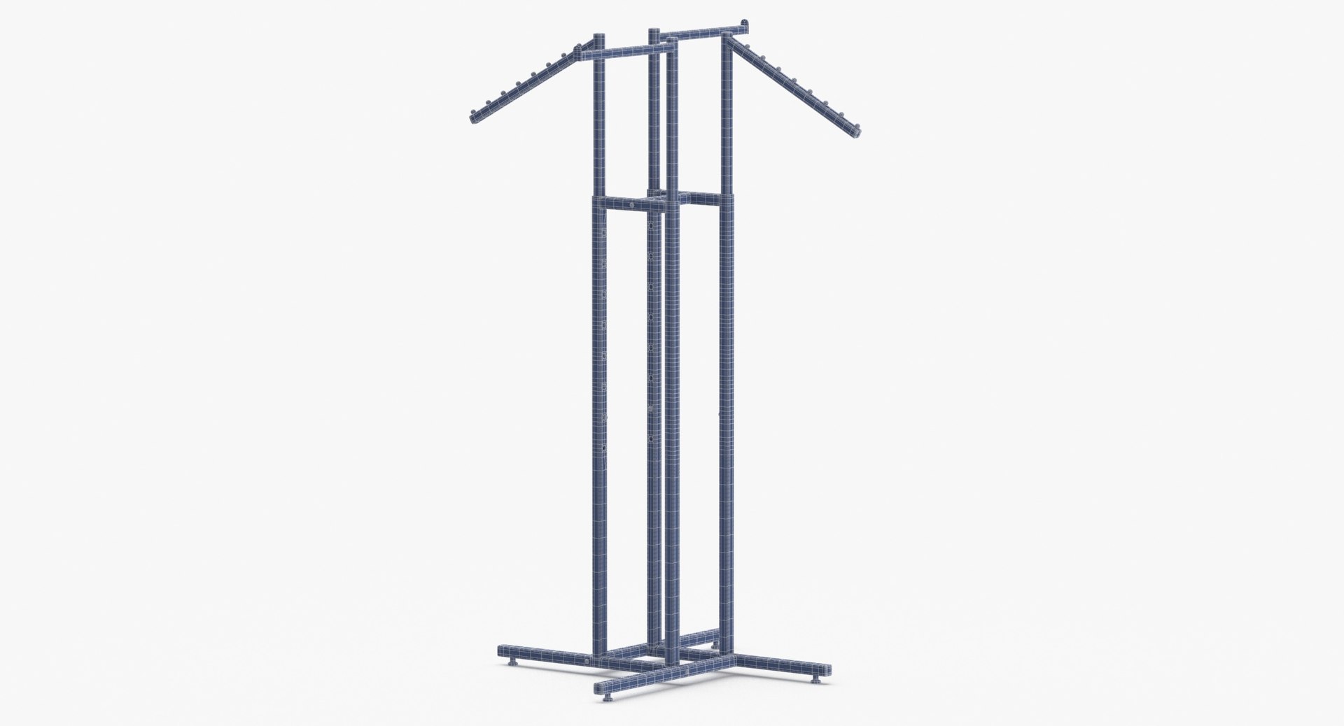 3D Clothing 4 Way Rack 01 Metal Black and White - TurboSquid 1965914