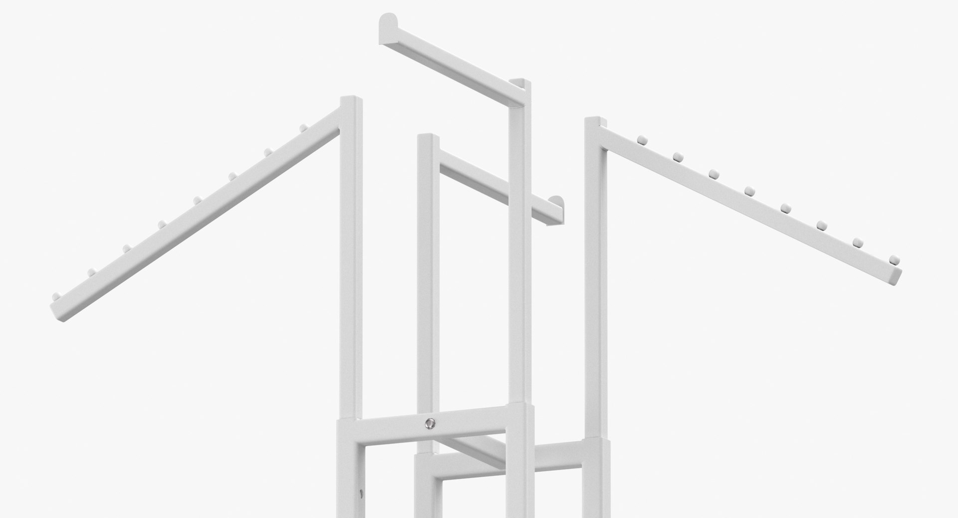 3D Clothing 4 Way Rack 01 Metal Black and White - TurboSquid 1965914