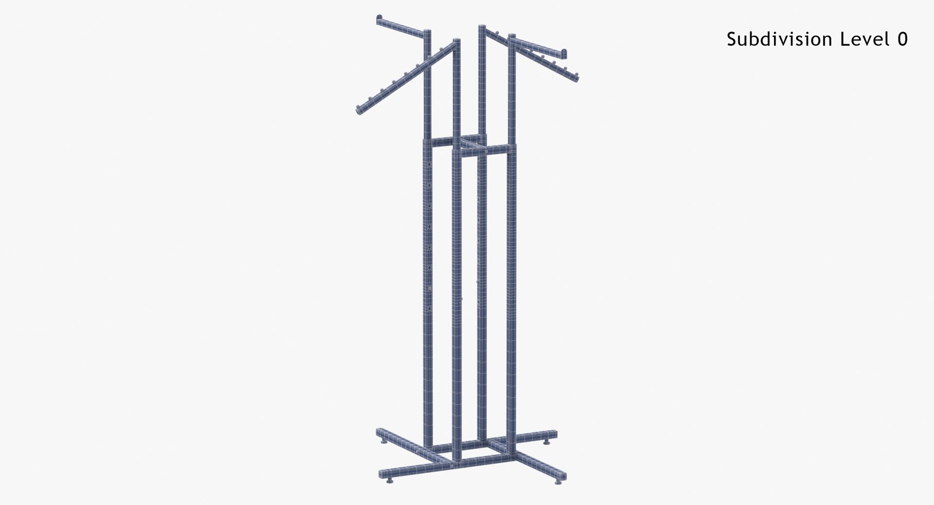 3D Clothing 4 Way Rack 01 Metal Black and White - TurboSquid 1965914