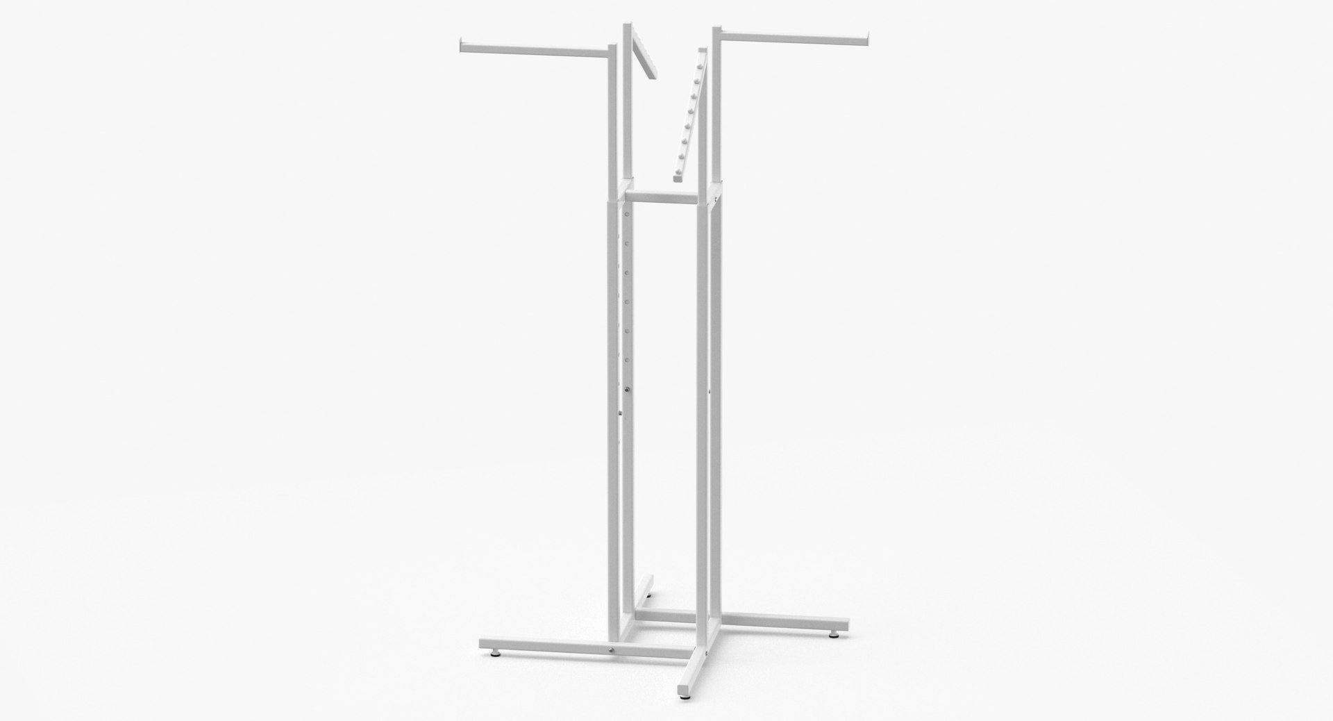 3D Clothing 4 Way Rack 01 Metal Black and White - TurboSquid 1965914