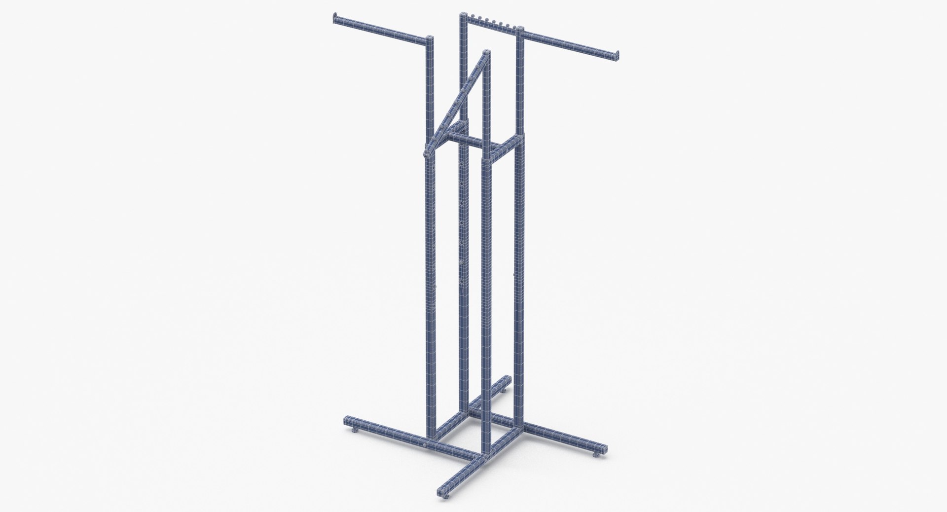 3D Clothing 4 Way Rack 01 Metal Black and White - TurboSquid 1965914