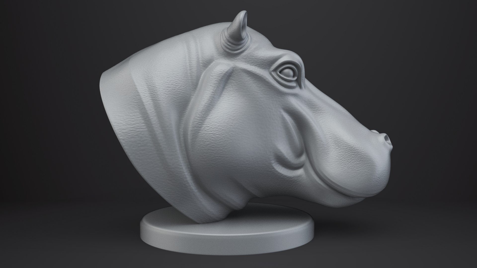 3D Model Hippopotamus Bust - Animal Figurine - TurboSquid 2488761
