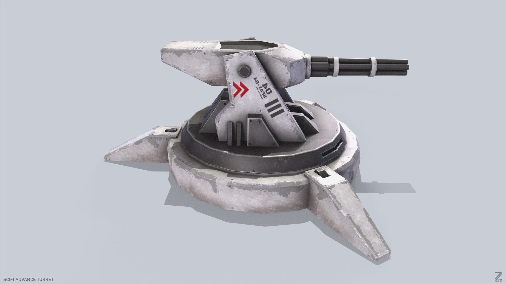 3D Scifi Advance Turret - TurboSquid 2396486