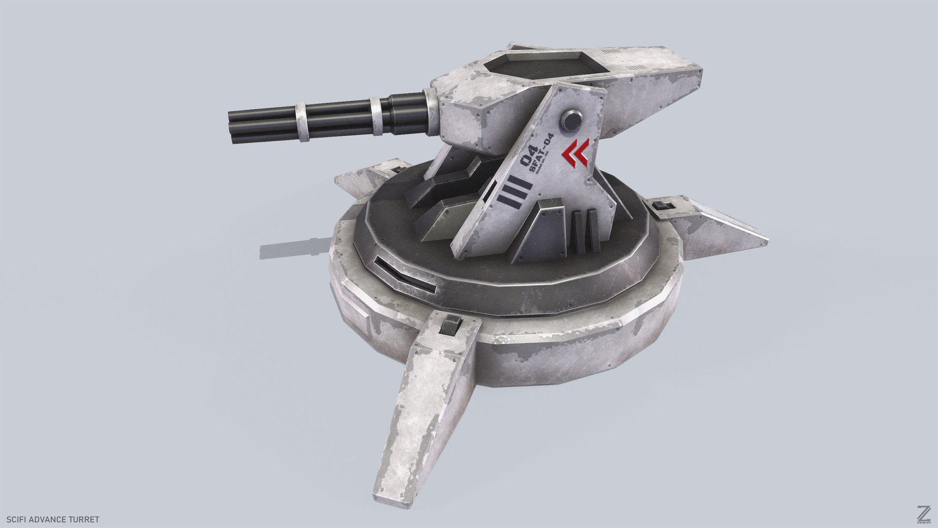 3D Scifi Advance Turret - TurboSquid 2396486