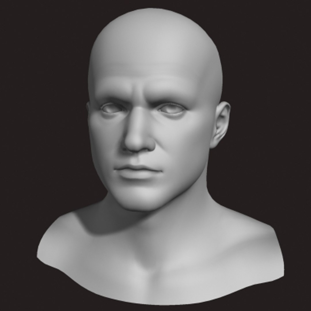 maya polygonal male head