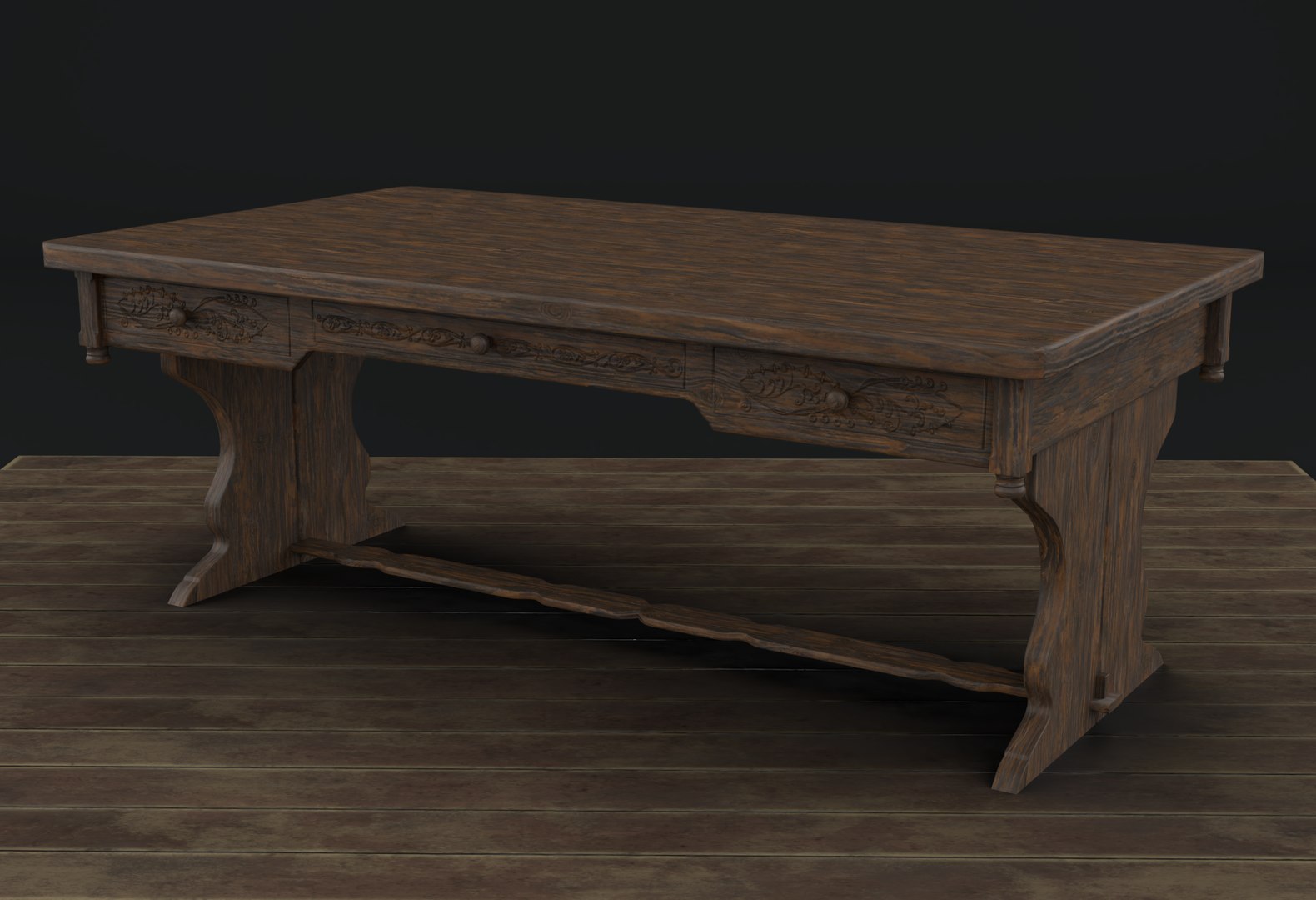 Medieval Reading Table Chair 3D Model - TurboSquid 1684221