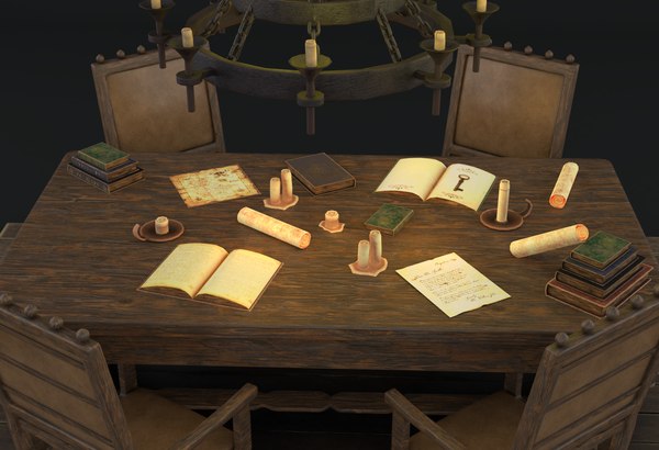 Medieval reading table chair 3D model - TurboSquid 1684221