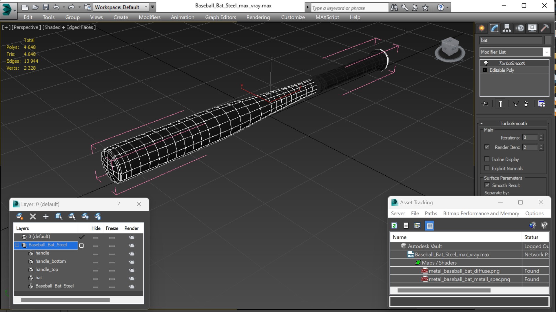3D Baseball Bat Steel - TurboSquid 2132249