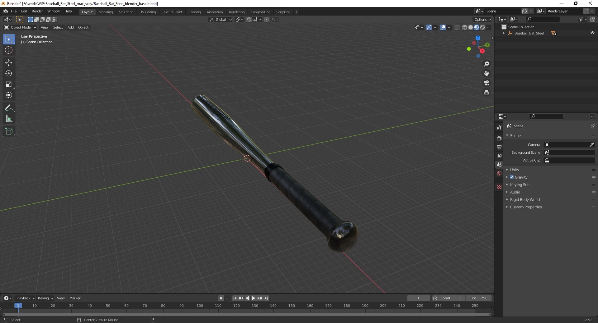 3D Baseball Bat Steel - TurboSquid 2132249