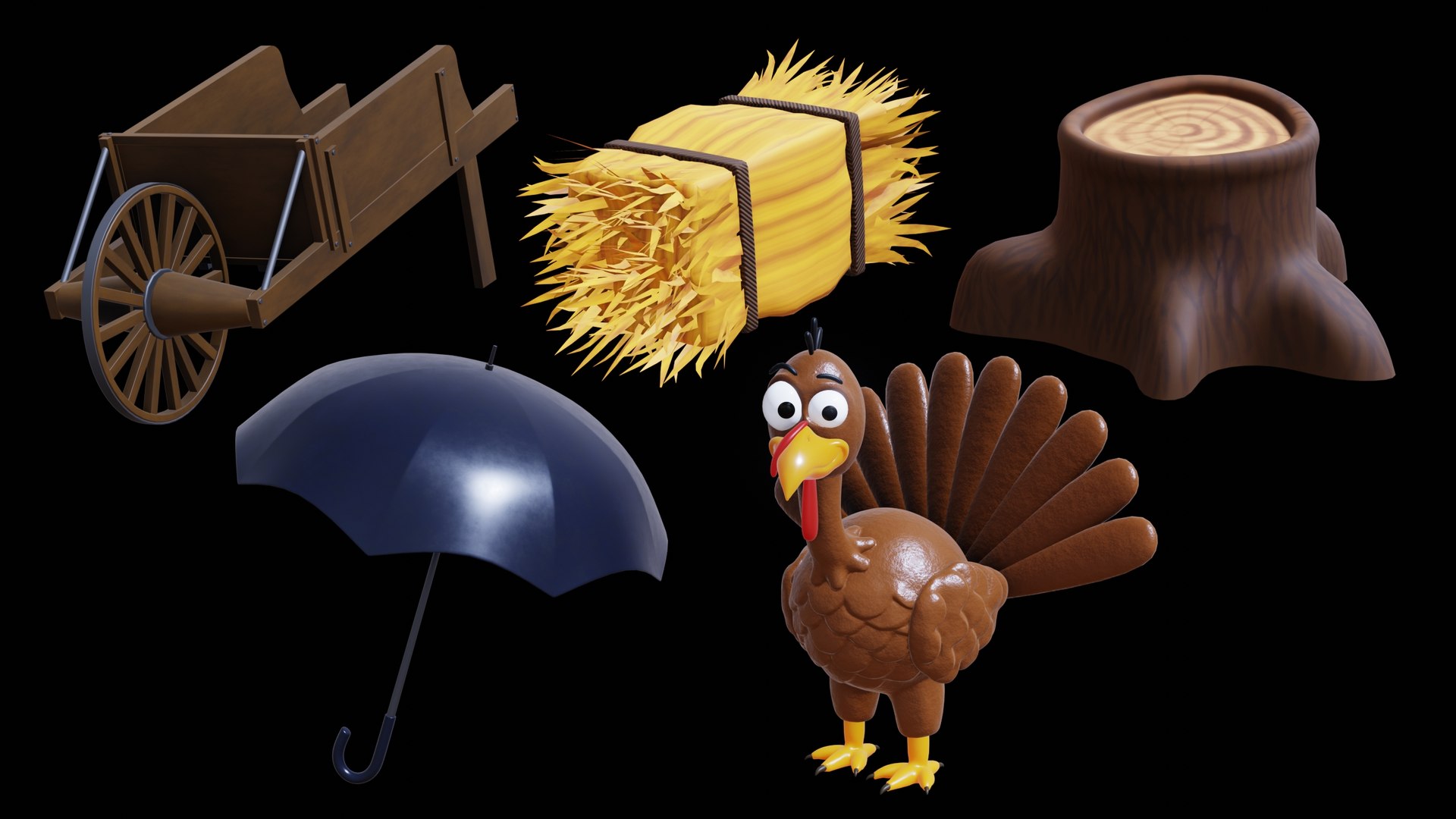 3D Model Stylized Fall Autumn Asset Pack - TurboSquid 2283088