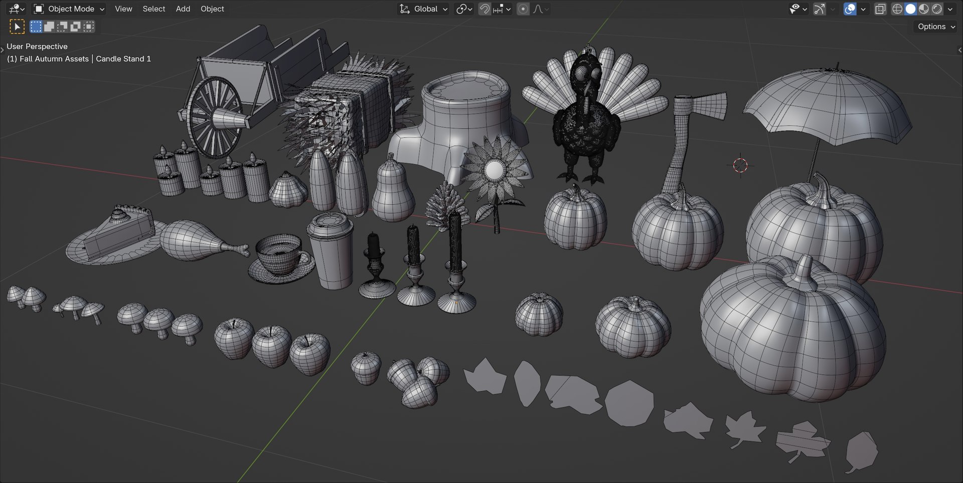 3D Model Stylized Fall Autumn Asset Pack - TurboSquid 2283088