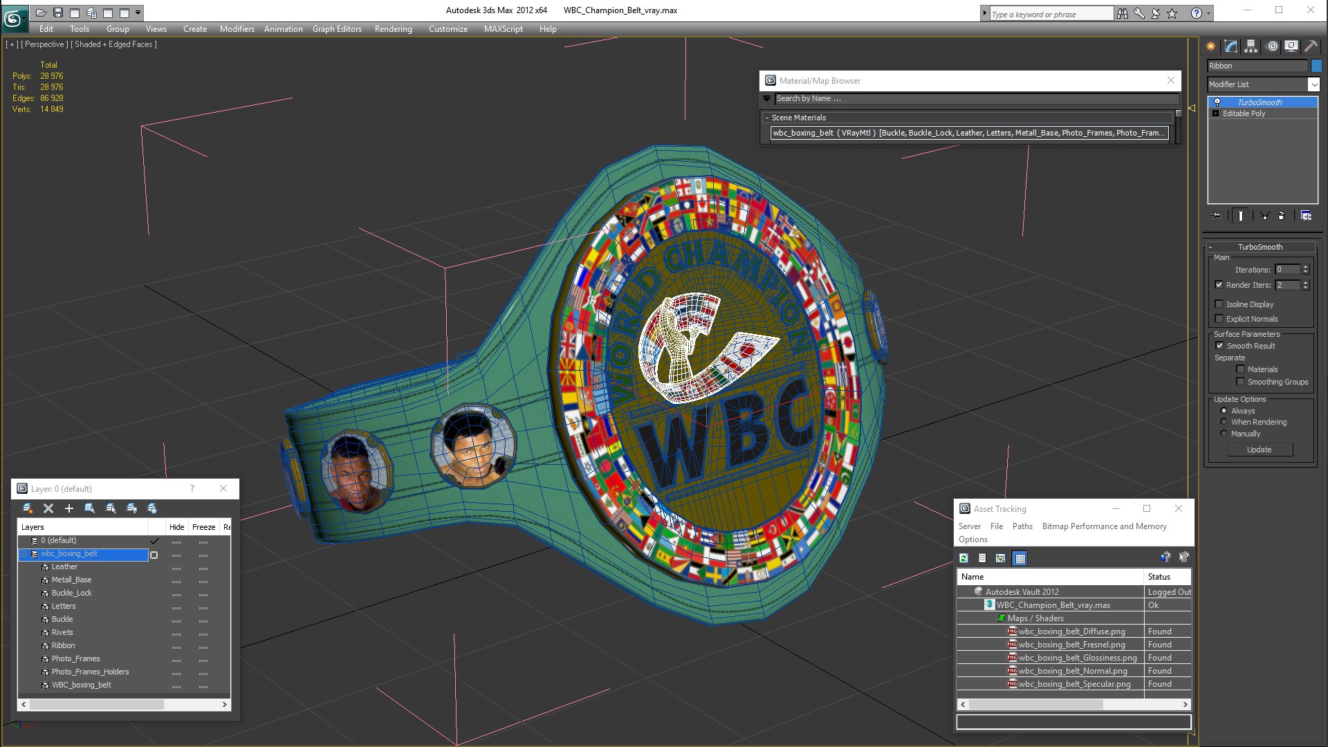3D Model Wbc Champion Belt - TurboSquid 1472475