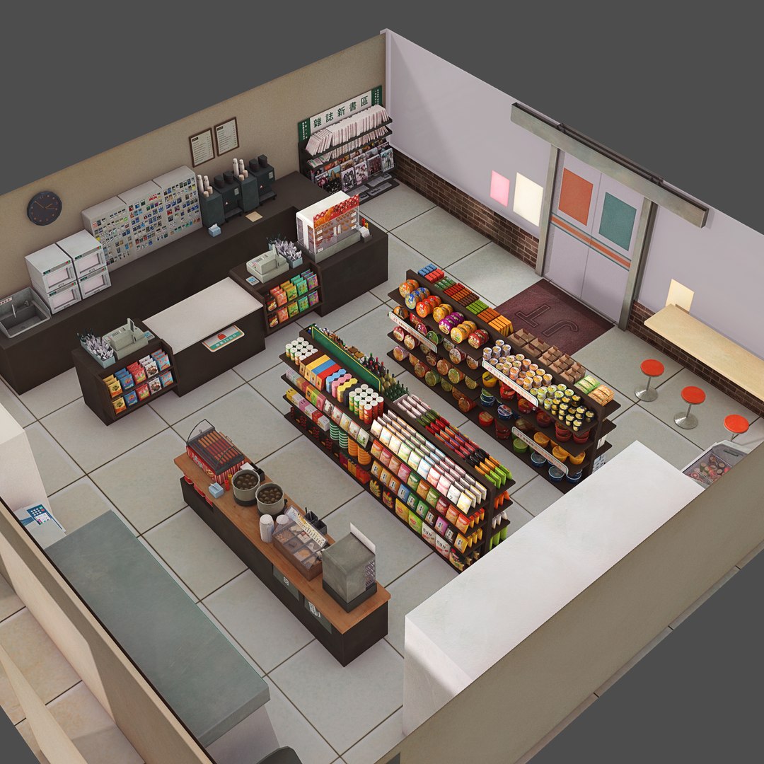 3D Convenience Store Model - TurboSquid 1747960