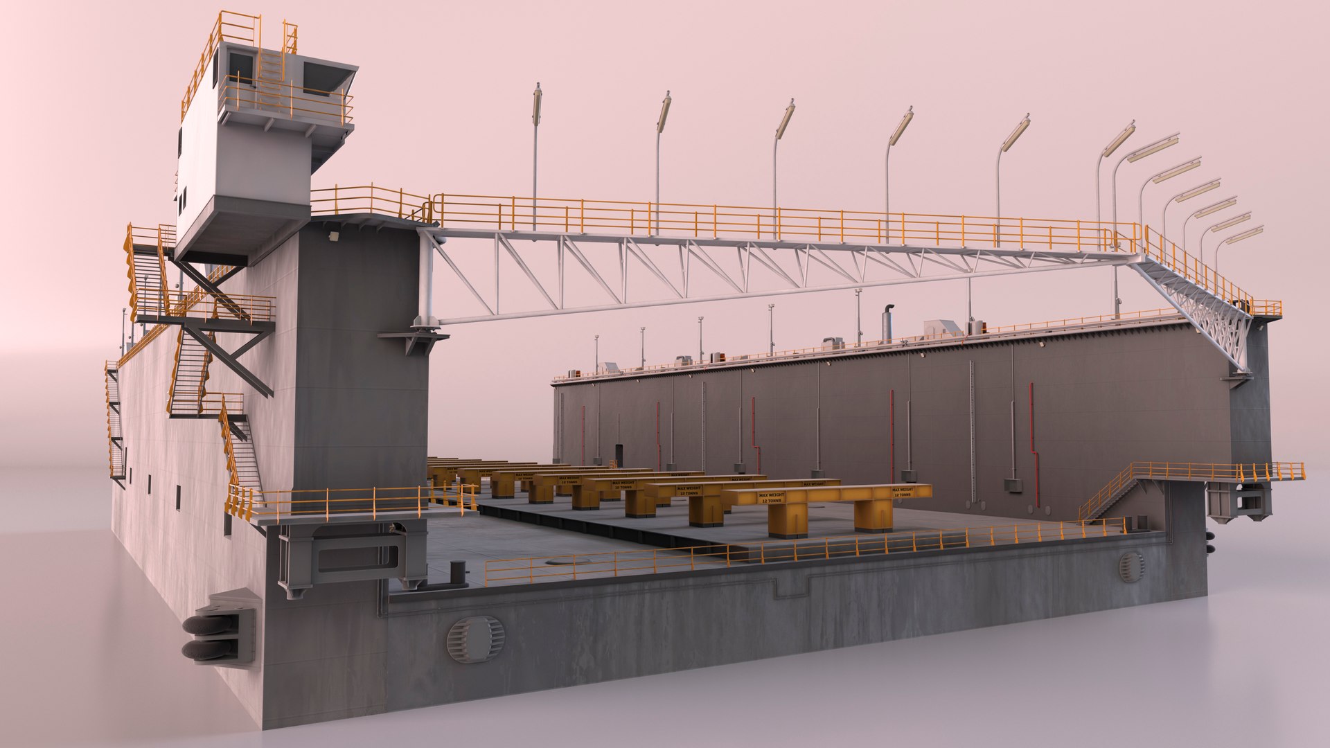 Floating Drydock model - TurboSquid 2129026