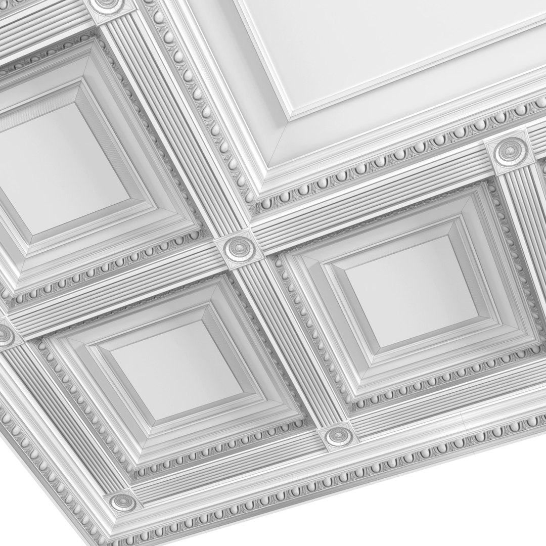 3D Classical Coffered Ceiling Set 3D Model - TurboSquid 1972715