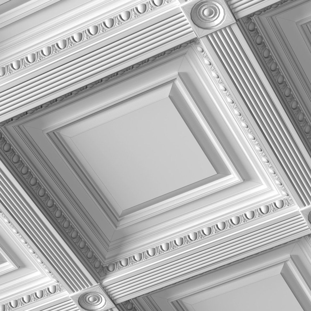 3D Classical Coffered Ceiling Set 3D Model - TurboSquid 1972715