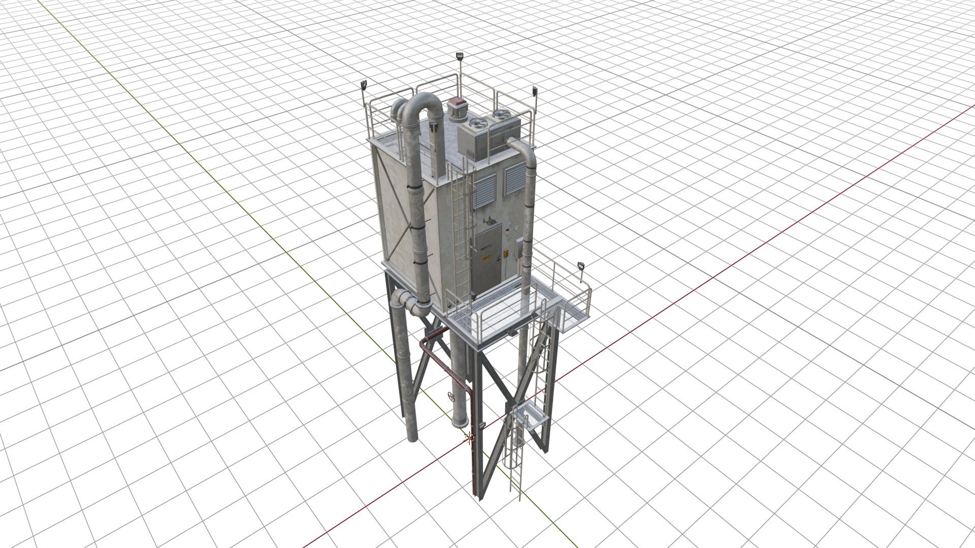 Industrial Refinery Tower 3D Model - TurboSquid 2496330