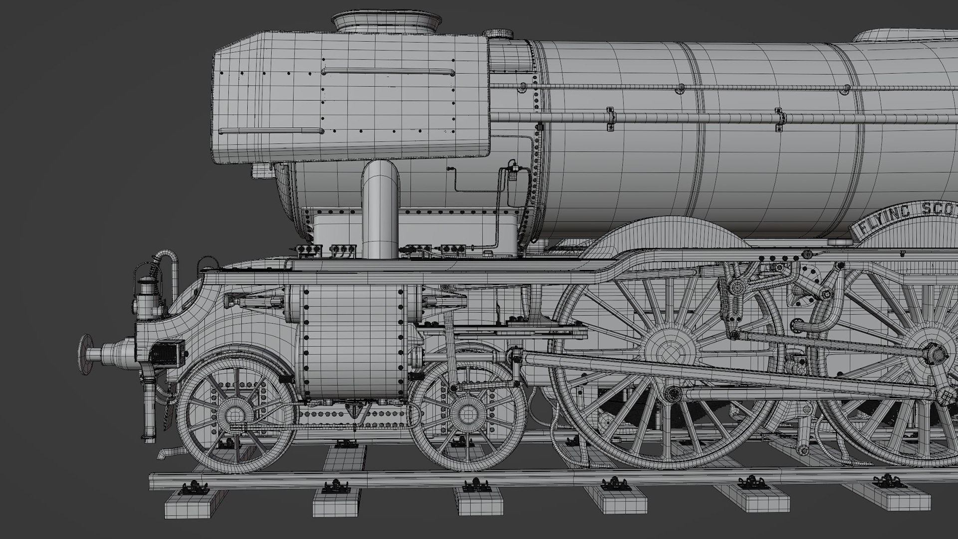 3D Flying Scotsman Steam Train - TurboSquid 2016058