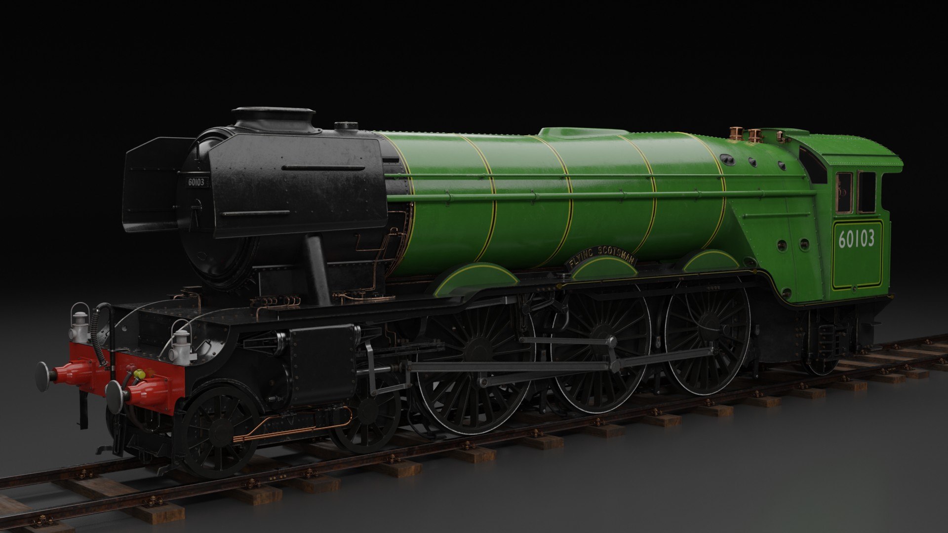 3D Flying Scotsman Steam Train - TurboSquid 2016058