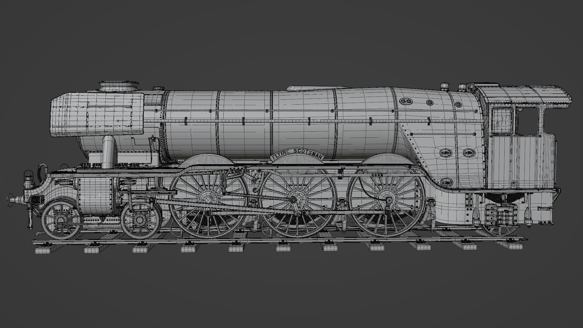 3D Flying Scotsman Steam Train - TurboSquid 2016058