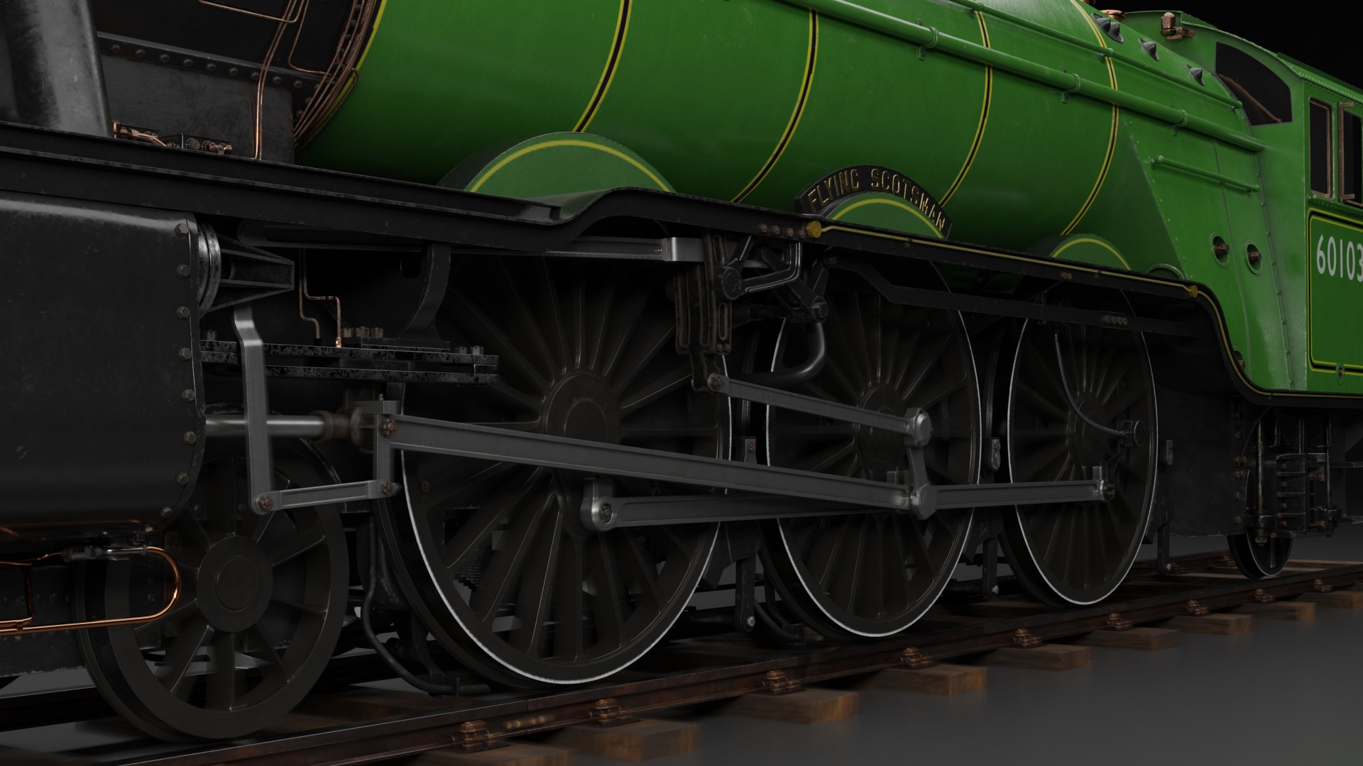 3D Flying Scotsman Steam Train - TurboSquid 2016058