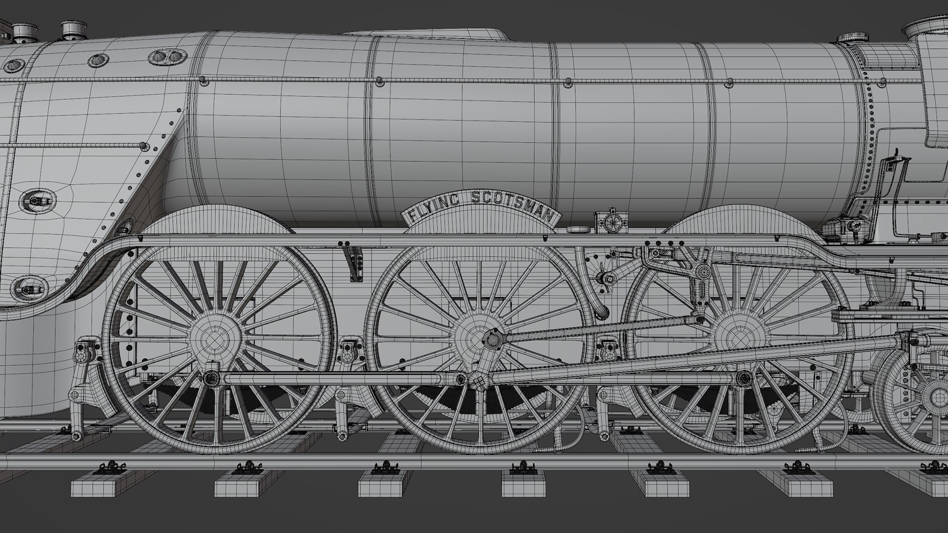3D Flying Scotsman Steam Train - TurboSquid 2016058