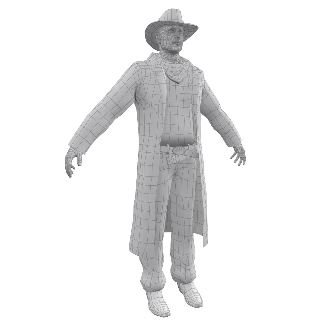 3d wild west cowboy model