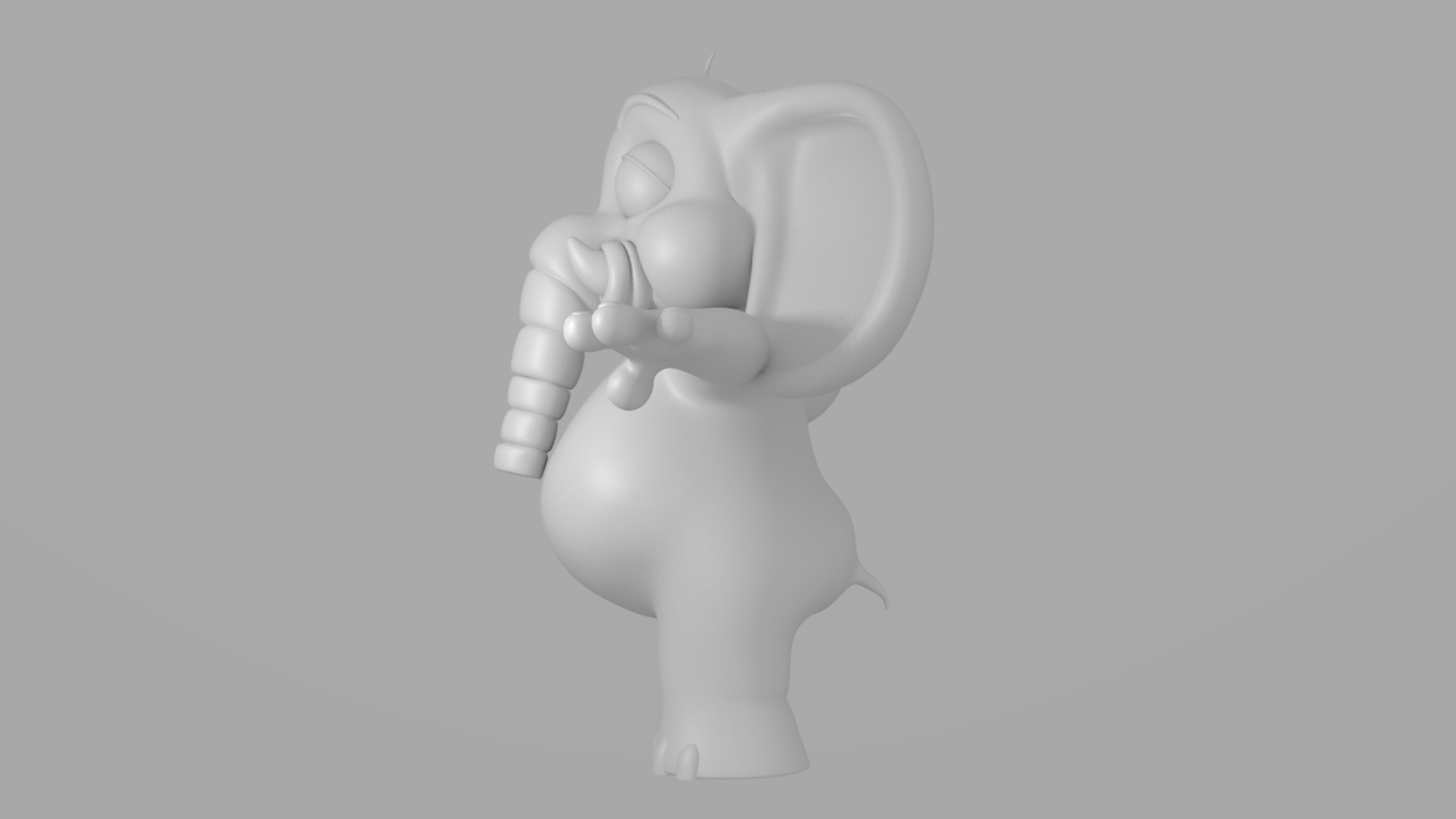 cartoon elephant 3d obj
