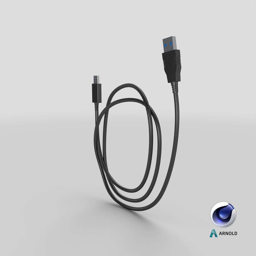 Detailed USB Cable 3D - TurboSquid 2111969