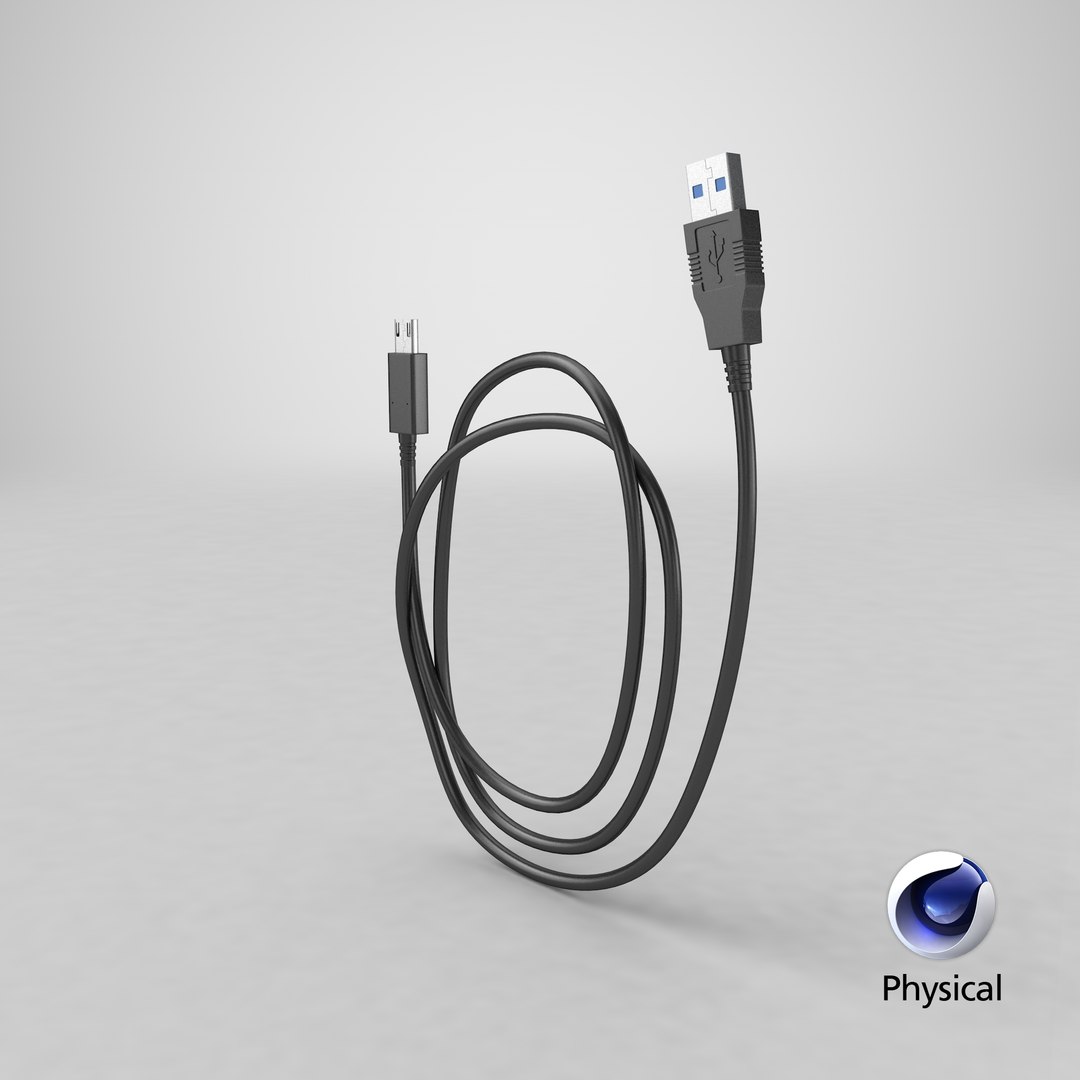 Detailed USB Cable 3D - TurboSquid 2111969