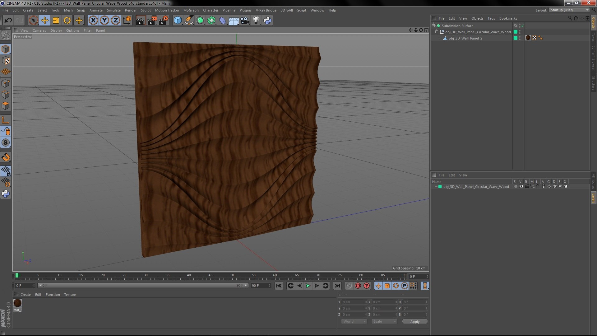 3D 3D Wall Panel Circular Wave Wood model - TurboSquid 1907954