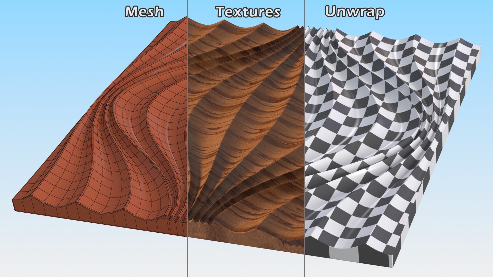 3D 3D Wall Panel Circular Wave Wood Model - TurboSquid 1907954