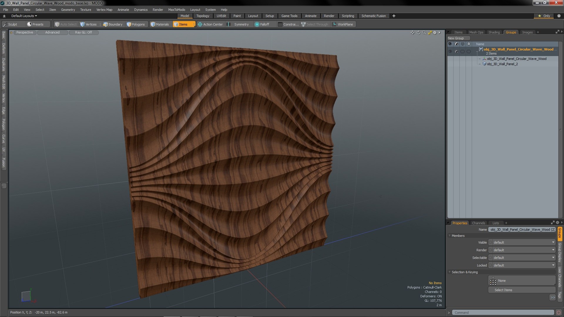3D 3D Wall Panel Circular Wave Wood model - TurboSquid 1907954