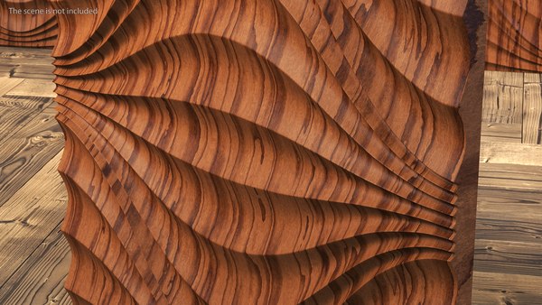 3D 3D Wall Panel Circular Wave Wood model - TurboSquid 1907954
